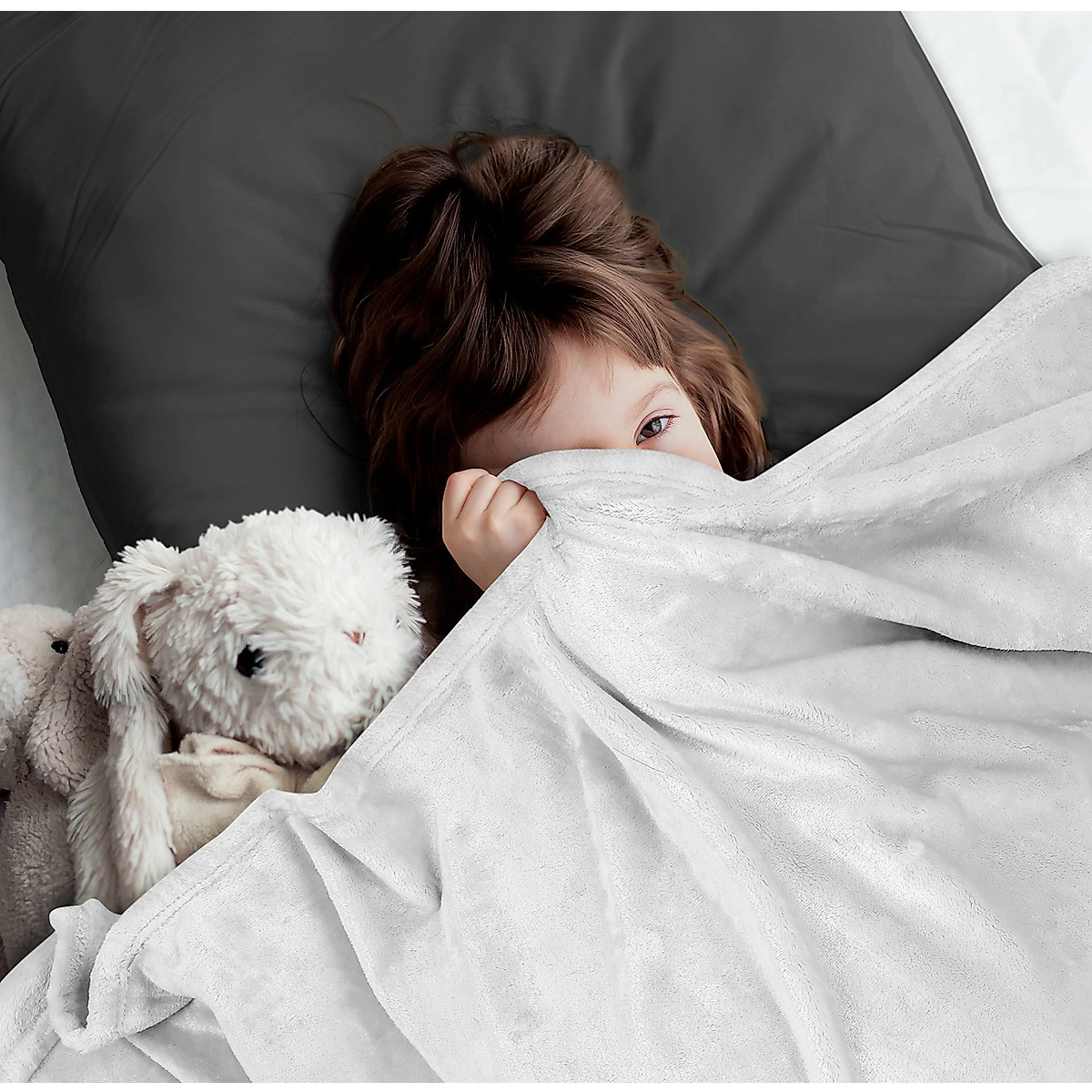 Utopia Bedding Fleece Blanket Throw XL Size White 300GSM Luxury Blanket for Couch Sofa Bed Anti-Static Fuzzy Soft Blanket Microfiber (70x50 Inches)