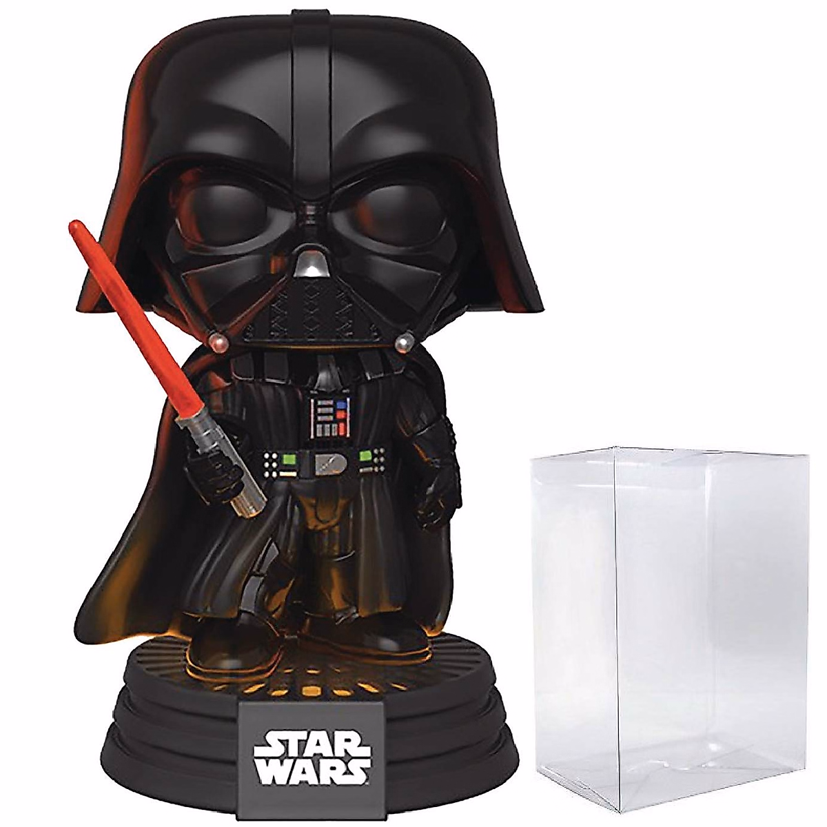 POP Star Wars: Darth Vader Electronic with Lights and Sound Funko Vinyl Figure (Bundled with Compatible Box Protector Case), Multicolor, 3.75 inches
