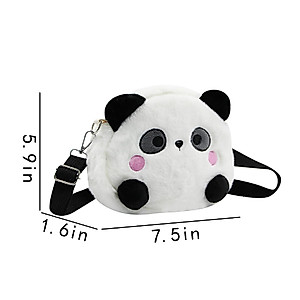 Amamcy Cute Panda Plush Crossbody Purse Small Fluffy Satchel Shoulder Bag Messenger Bag Handbag Purse for Women