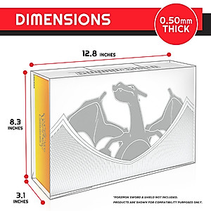 EVORETRO Display Case Protector Compatible with Pokémon TCG Sword & Shield Charizard Ultra Premium Collection Box (Pokemon Collection Box NOT Included) 0.50mm PET Plastic Protector Case