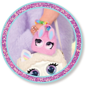 Purse Pets Micros, Fuzzy Bunny BB Mini Kids Purse with Eye Roll, Shoulder Bag Crossbody Purse Accessories, Girls Coin Purse & Tween Gifts