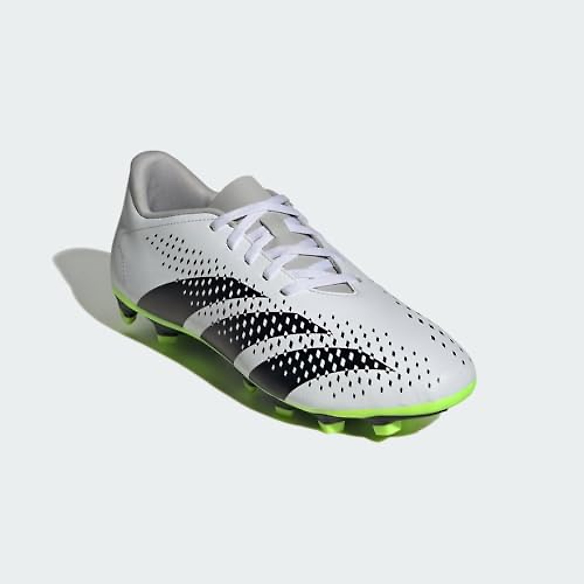 adidas Unisex Predator Accuracy.4 Firm Ground Sneaker, White/Black/Lucid Lemon, 10 US Men