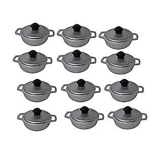 IMUSA USA (12 PACK) 0.7Qt Traditional Colombian Mini Caldero (Dutch Oven) for Cooking and Serving, 0.7 Quart, Silver