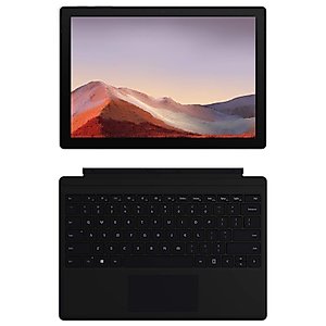 Microsoft QWV-00007 Surface Pro 7 12.3" Touch Intel i5-1035G4 8GB/256GB Black Bundle with Type Cover Keyboard + Elite Software Office Suite, Photo Editor, PDF Editor, PCmover +1YR CPS Protection Pack