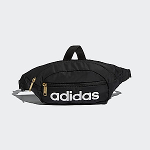 adidas Core Waist Pack Fanny Bag, Black/White/Gold Metallic, One Size