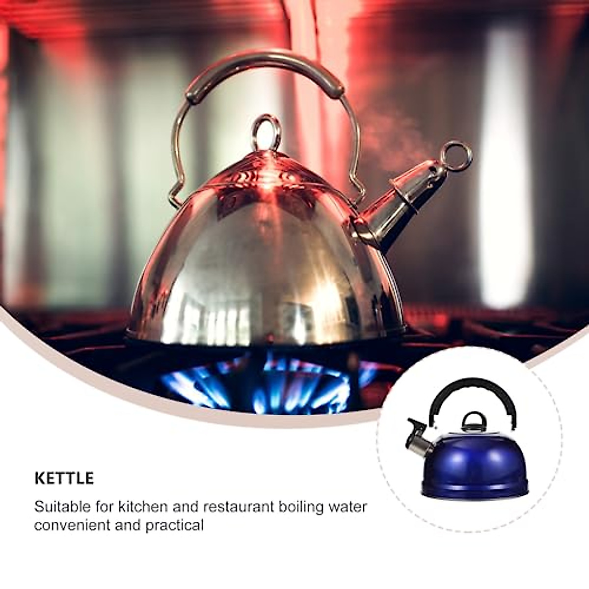 Whistling Tea Kettle Stainless Steel Tea Pot Tea Kettle Stovetop Whistling Kettle with Cool Grip Handle for for Kitchen Camping 3 Liter Gas Stove Teakettle