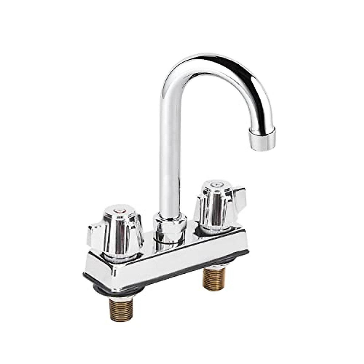 AmGood Deck Mount Kitchen Sink Gooseneck Faucet | 6" Swivel Spout | 4" Center | NSF | Commercial Kitchen Utility Laundry
