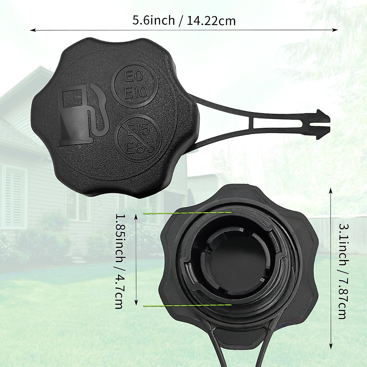 shiosheng 2pcs Fuel Tank Cap Gas Cap 594061 Fit for Lawn Mower for B& S w/Tether 675Exi, 725Exi Series