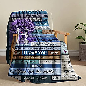 Gifts for Mom Throw Blanket, Birthday Mom Gifts for Mom from Daughter Son, to My Mon Gifts Love Mail Letter Blankets for Couch 50"X60" Pattern 26