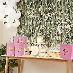 XIAMUY 50Pcs Gift Bags Medium, 8x4.25x10 Inch Paper Bags For Gifts, Thank You Gift Bags With Handles, Pink Shopping Bags, Paper Gift Bags For Christmas, Holiday, Business