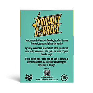 Lyrically Correct 90's Expansion Pack Music Trivia Card Game| Multi-Generational Family Gatherings, Adult Game Night and Fun Trivia