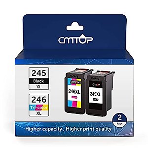 CMTOP Compatible Ink Cartridge Replacement for Canon Ink Cartridges 245 and 246, for Canon PIXMA MG2522 MG2520 MX490 MX492 MG2920 MG2922 IP2820 TS3122 MG2420 MG2922 Printer, 1 Black+1 Tri-Color