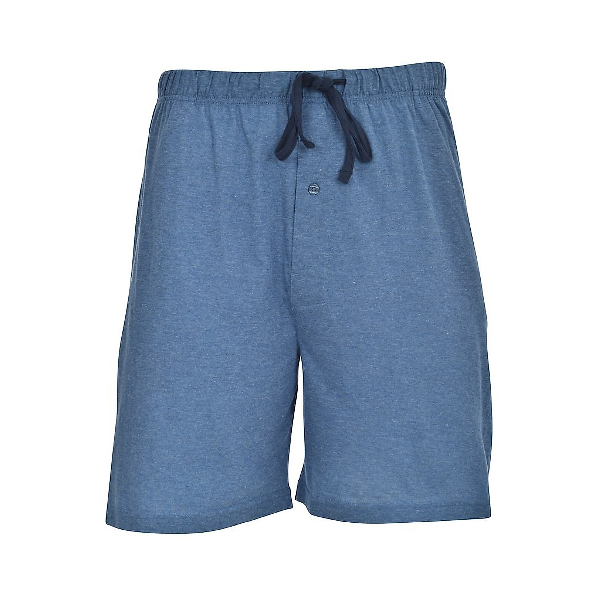 Hanes Men's 2 Pack Jersey Cotton Knit Tagless Sleep & Lounge Drawstring Shorts, Chambrey Blue Heather/Bright Navy, X-Large