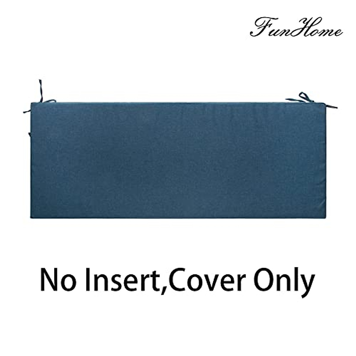 FUNHOME Water-Resistant Outdoor Bench/Settee Cushion Slip Cover,Patio Furniture Cushion Covers,Garden Long Chair Cover ONLY-42x18x3 INCH (Dark Blue)