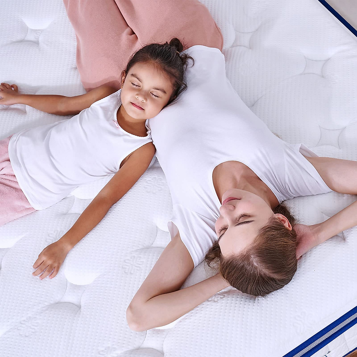 California King Mattress Latex Mattress, 8 Inch Hybrid Mattress in a Box with Gel Memory Foam, Natural Mattress Individually Wrapped Pocket Coils Mattress, Pressure Relief, Medium Firm Support