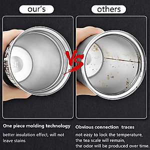 CS COSDDI 12 oz Stainless Steel Vacuum Insulated Tumbler - Coffee Travel Mug Spill Proof with Lid - Coffee Cups for Keep Hot/Ice Coffee,Tea and Beer (Black 3rd)