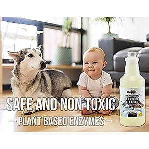 DU-MOST Enzymatic Floor Cleaner Concentrate (1 Oz Makes 1 Gal), No, Streak, No Rinsing, Kids & Pets Safe, Hard Surface Floors, Citrus Scent, 32 Fl Oz