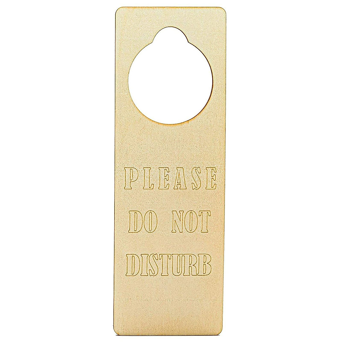 Wooden Door Knob Hanger, Please Do Not Disturb (3.25 x 9.5 in, 12-Pack)