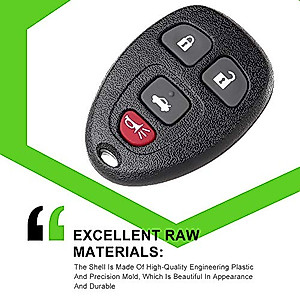 SCITOO 1X4 Button Keyless Entry Remote Key Fob for Buick Lucerne Chevrolet Impala Cadillac DTS OUC60221 15912859