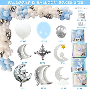 154 PCs Over The Moon Baby Shower Decorations, Fiesec We Are Over The Moon Baby Shower Decorations Backdrop Balloon Garland Glitter Banner Cake Cupcake Topper Boxes Cutout Starry Night Galaxy Sliver
