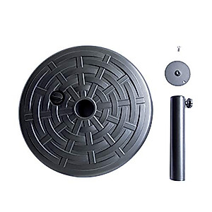 FLAME&SHADE 60lb Round Water Fillable Base Stand Weight for Patio Market Table Umbrella Outdoor, Black