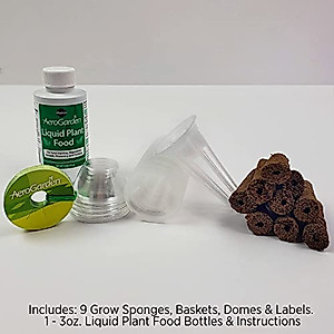 AeroGarden Bounty Elite - Indoor Garden with LED Grow Light, WiFi and Alexa Compatible, Platinum Stainless & Grow Anything Seed Pod Kit Hydroponic Indoor Garden, 9-Pod