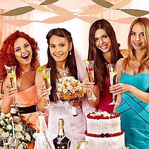 Crepe Paper Streamers 9 Rolls 738ft，Brown Crepe Paper Streamers,Rose Gold Party Streamers for Birthday ，Baby Shower Graduation Wedding Other Celebration,(1.8 Inch x 82 Ft/Roll)