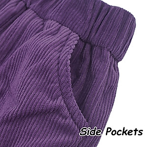 Kids Girls Harem Long Pants Bloomers Corduroy Trousers Loose Tracksuit Bottoms Purple, 4-5 Years
