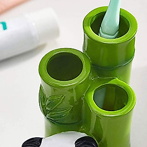 Liquid Hand Soap Dispenser for Bathroom Lovely Panda and Bamboo Bathroom Accessories Set of 5 Pcs Children's Bathroom Accessories Set Tumbler, Tooth Brush Holder and Soap Dispenser Premium Kitchen Soa