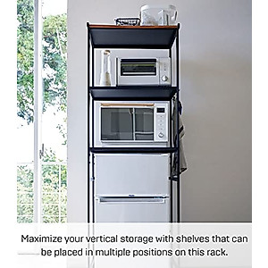 Yamazaki Home Kitchen Appliance 3 tier Storage Rack-Standing Organizer Shelves, One Size, Black