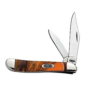 Case Cutlery 9220OF Oktoberfest Corelon Peanut Pocket Knife with Stainless Steel Blades, Orange, Black and White Mixed Corelon