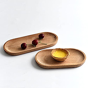 Solid Wood Tray Decor Set Food Coffee Fluit Table Plate (2PCS)