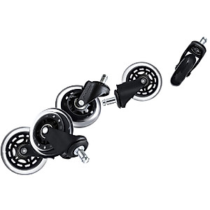 Office Factor Office Chair Wheels, Set of 5 Heavy Duty Chair Wheels, Hardwood Floor Safe, Replacement Wheels for Office Chair, Modern Style, Universal Fit, Suitable for All Flooring and Carpet