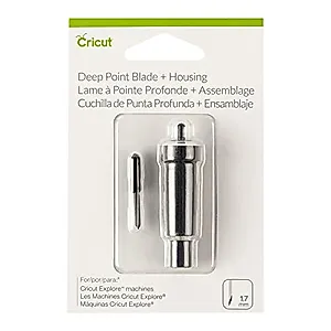 Cricut Deep-Point Blade + Housing, Cutting Blade with Deep Cut Housing, Cut Materials up to 1.5mm Thickness, For Personalized Crafts, Compatible With Cricut Maker and Explore Machines