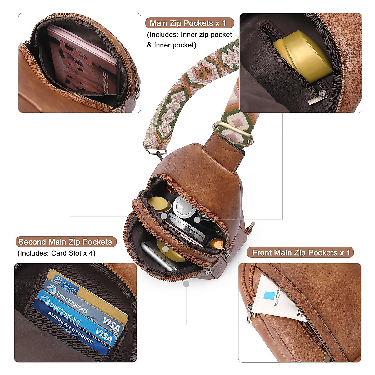 CLUCI Crossbody Bag Bundles with Small Backpack