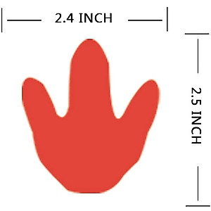 Top Label Dinosaur Footprints Wall Decals, Dinosaur Tracks Decals for Kids Room Removable Birthday Party Wall Decor Decals, 2 Size,60 Pcs Orange,green,blue,red , Yellow