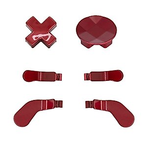 Metal 2 D-Pads, 4 Paddles (Medium & Mini) Trigger Buttons Replacement for Elite Series 2 Model1797 & Xbox One Elite Controllers 1698, Elite Series 2 Core- Red