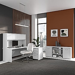 Bush Business Furniture Studio C Office Storage Cabinet with Doors and Shelves, 72W, White