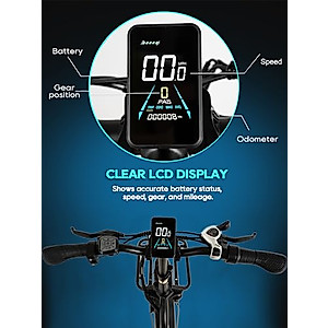 JOYWAY Electric Bike for Adults, 1500W Peak Power Electric Mountain Bike 4" Fat Tire 32MPH 48V 20.8Ah Removable Battery Ebike 26"x4.0" Fat Tire ebikes for Adults, Electric Fat Tire Bike (48V 18.2AH)