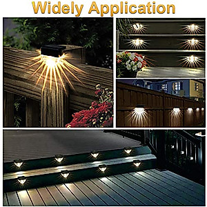 Melunar Solar Deck Lights, Solar Step Lights Outdoor Waterproof Led Solar Fence Lamp for Stairs,Yard, Garden Pathway, Patio, Step and Fences, 10 Lumens, Warm White/Color Changing Lighting (2 Pcs)