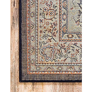 Unique Loom Reza Collection Traditional Persian Style Area Rug, 6 x 9 ft, Navy Blue/Ivory