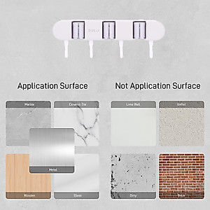 Bntyok Broom Holder with 2 Slots & 3 Hooks Heavy Duty Garden Tool Organizer Broom Hanger Wall Mount for Home Laundry Room Kitchen Closet Shed Garage Organization and Storage - White