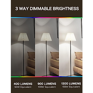 UNILAMP 3 Way Light Bulbs 50 100 150w Equivalent, Daylight White 5000K, E26 LED Filament Light Bulbs, Three Way A19 LED Light Bulb with 90+ CRI, Bright White Light Bulbs, Classic Clear Glass, 2 Pack