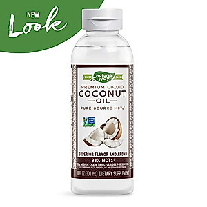 Nature's Way Premium Liquid Coconut Oil, Pure Source of MCTs, Cold Pressed, 10 Fl. Oz