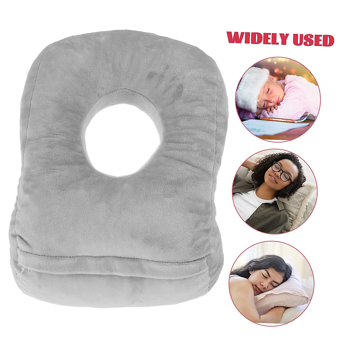 Tofficu 3pcs Office Tummy Pillow Adjustable Travel Pillow Pillows for Desk Nap Pillow Face Down Nap Pillow Travel Nap Face Pillow Ear Piercing Student Memory Foam Neck Donut
