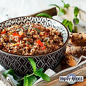 Happy Andes Tri-Color Quinoa Non GMO & Gluten, Whole Grain Rice Substitute, Ready to Cook Food for Oats & Seeds Recipes, Healthy Meal with Vitamins and Protein, 48 Oz