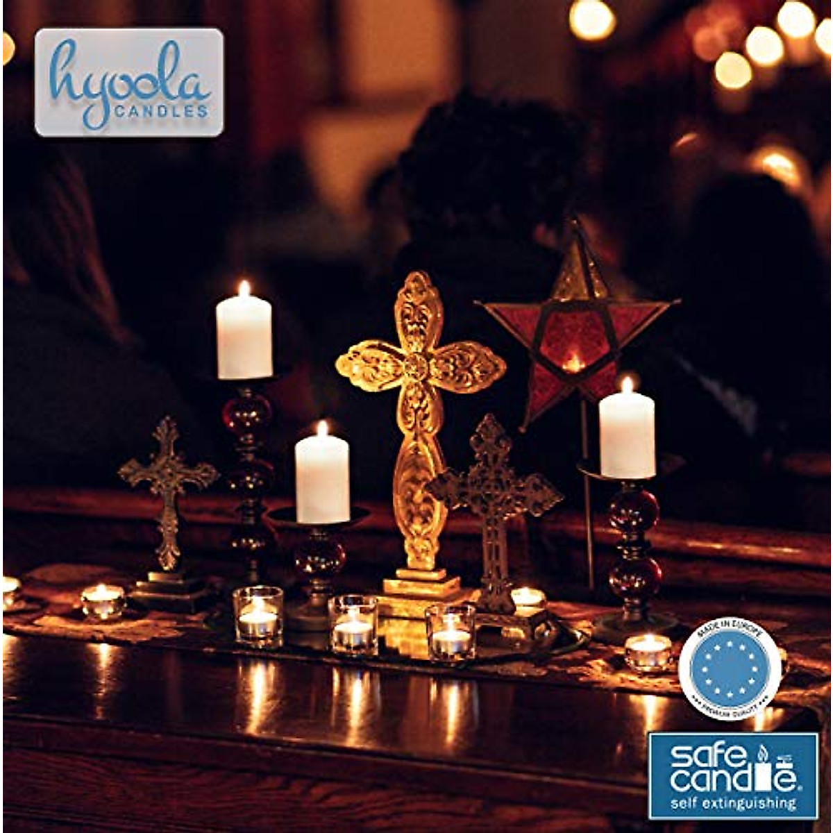 Hyoola White Pillar Candles 3x6 Inch - Unscented Pillar Candles - 12-Pack - European Made