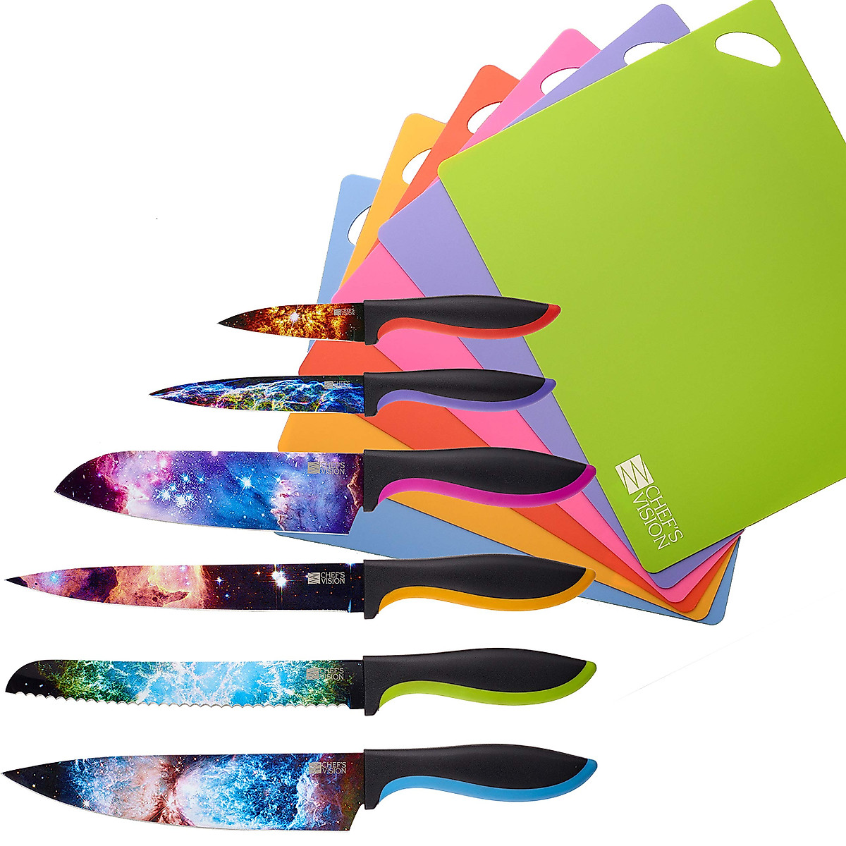 Cosmos Knife Set Bundle With Slice Bright Flexible Cutting Mats