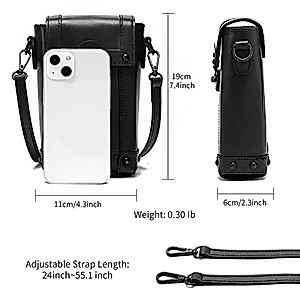 Montana West Mini Crossbody Bag for Women Genuine Leather Vintage Shoulder Bag Cell Phone Purse AR-MWG01-9062BK