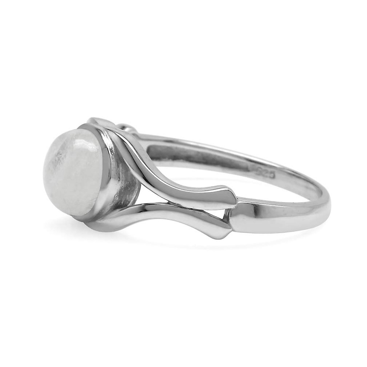 Silvershake June Birthstone Natural Moonstone 925 Sterling Silver Solitaire Ring Size 11